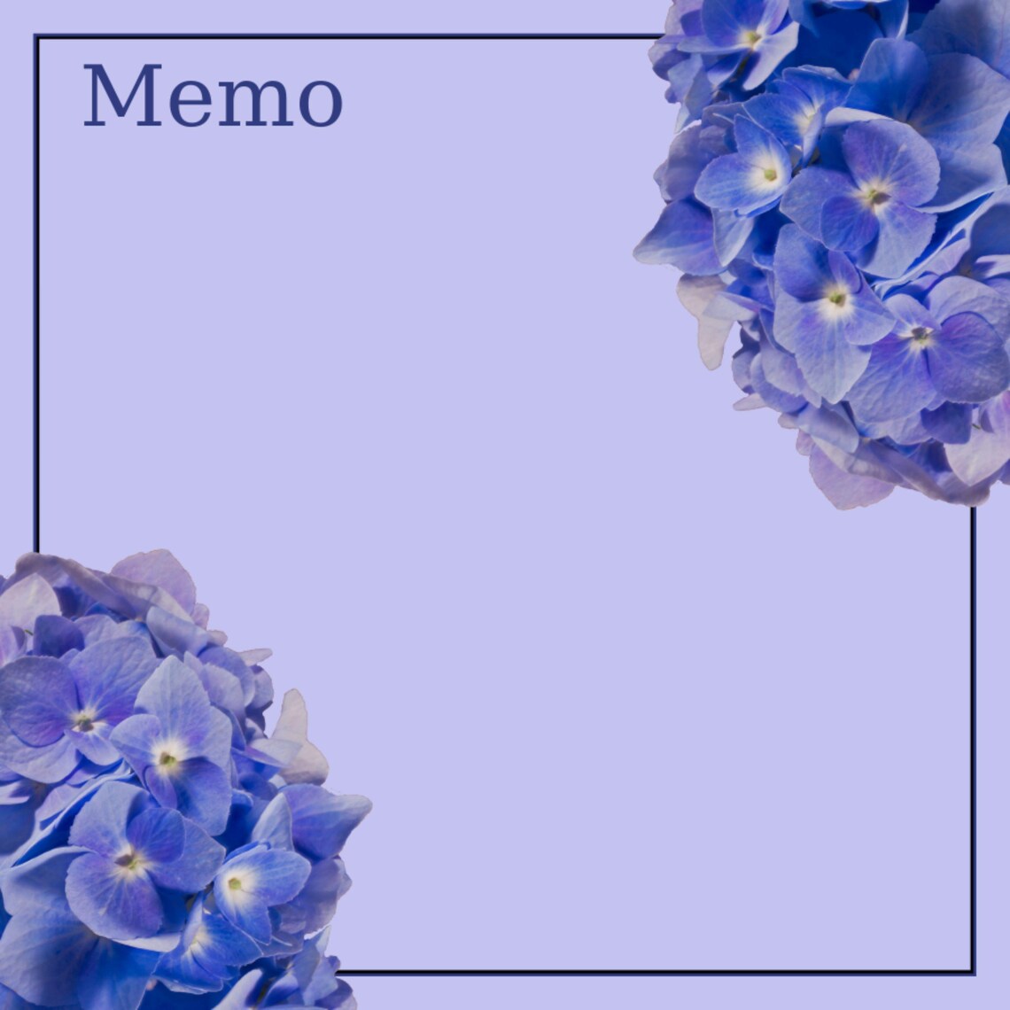 Blue Hydrangea Printable Memo Pad Templates, Floral Memo Sheet Bundle ...
