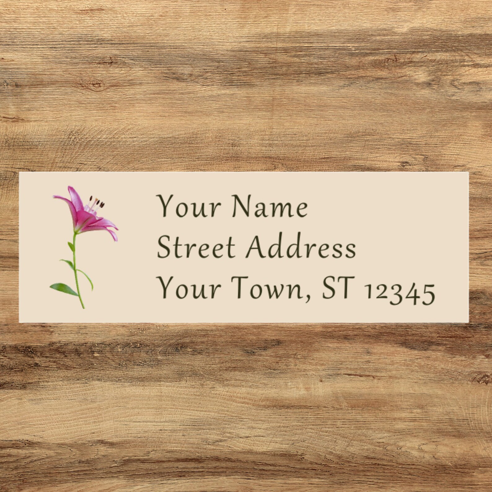 Pink Lily Flower Mailing Envelope Stickers Set of 30, Pink Floral ...
