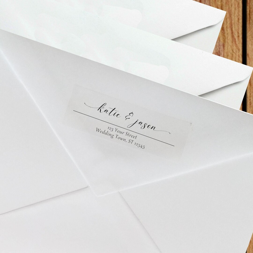 Clear Address Labels for Wedding Invitations, Elegant Return Address ...