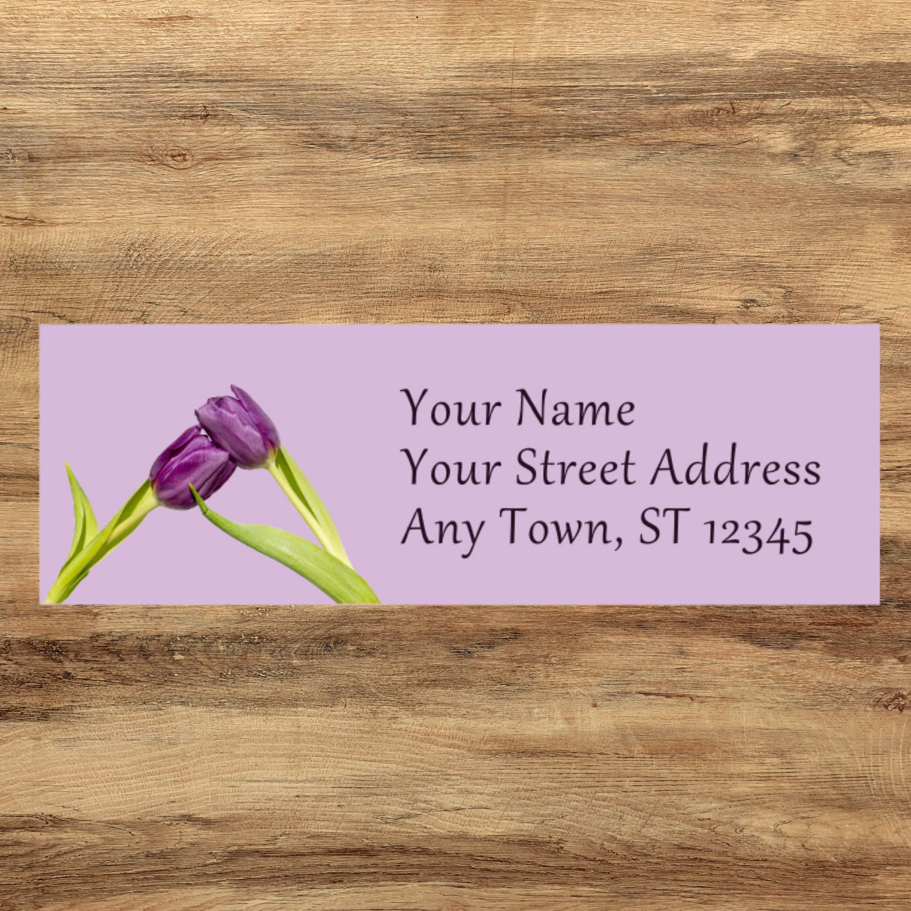 Personalized Purple Floral Address Stickers, Custom Vinyl Address ...