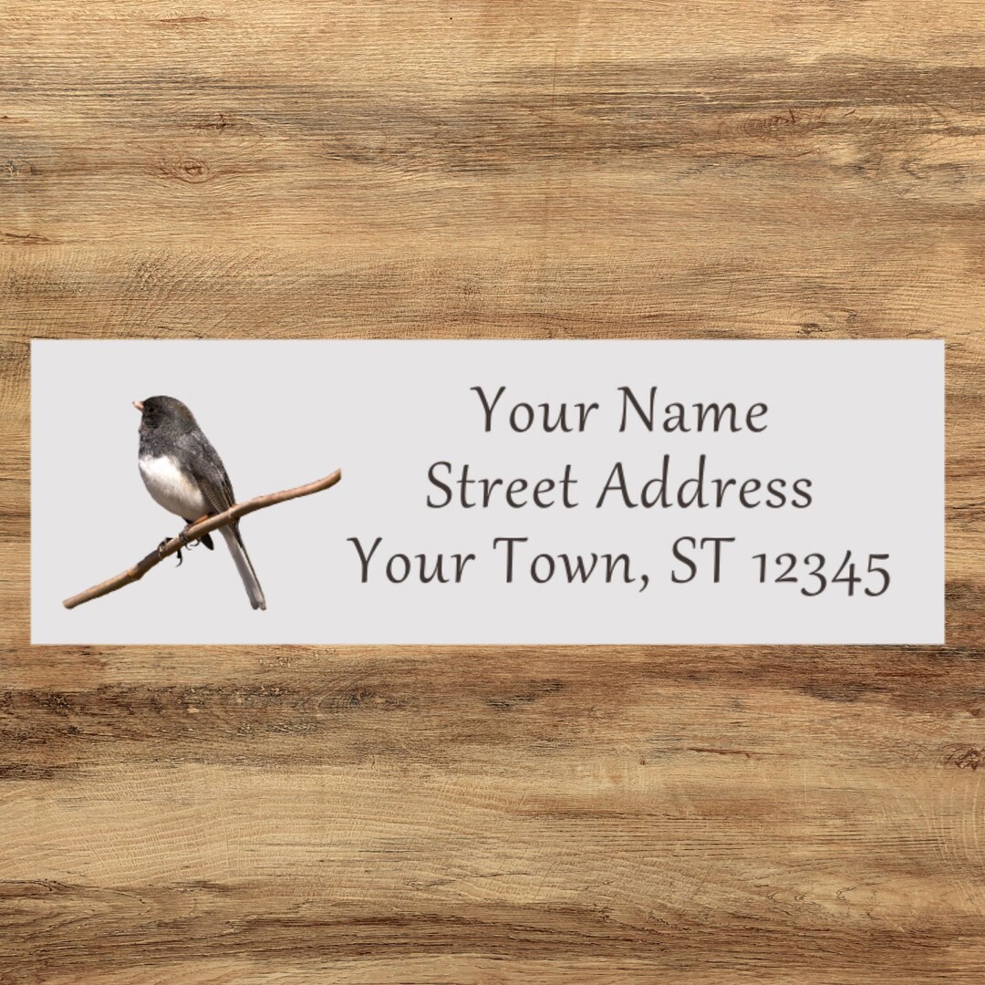 Dark Eyed Junco Address Labels, Wild Bird Return Address Labels ...