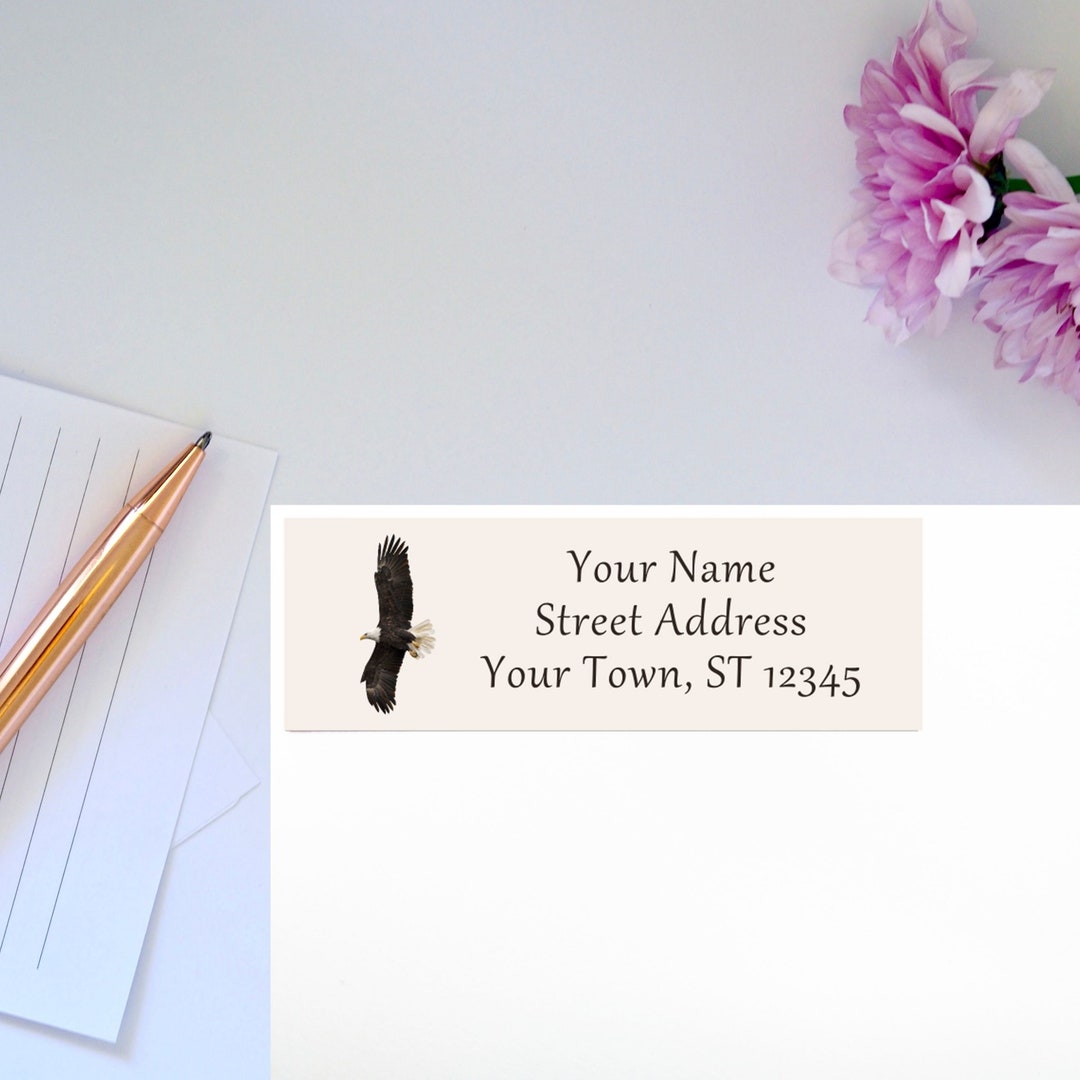 Soaring Eagle Address Labels Stickers, Flying Bird Return Address ...