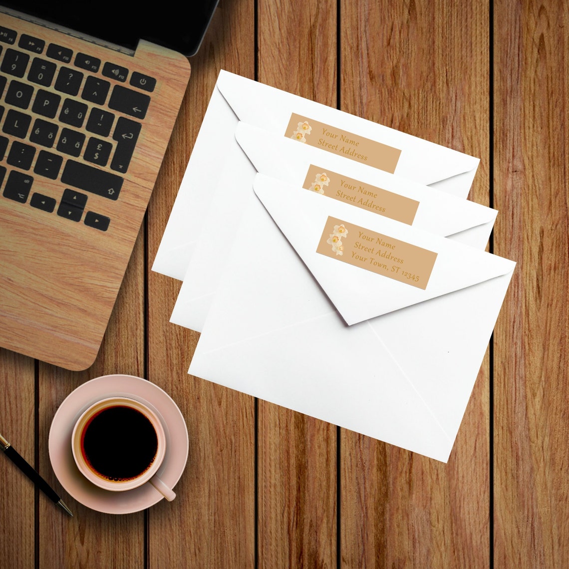 Spring Daffodil Address Labels, Customized Name and Address Stickers ...