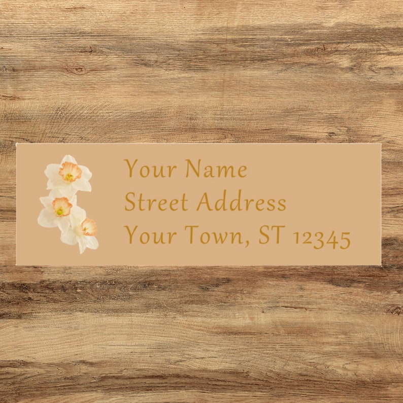 Spring Daffodil Address Labels, Customized Name and Address Stickers ...