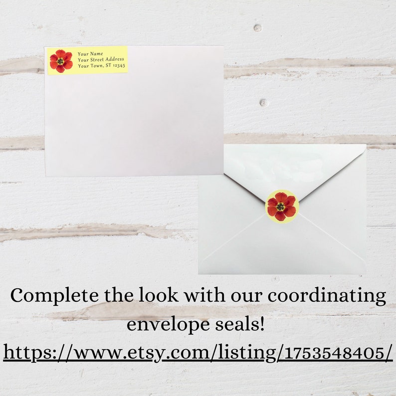 Red Tulip Modern Address Labels, Set of 30 Envelope Address Label ...