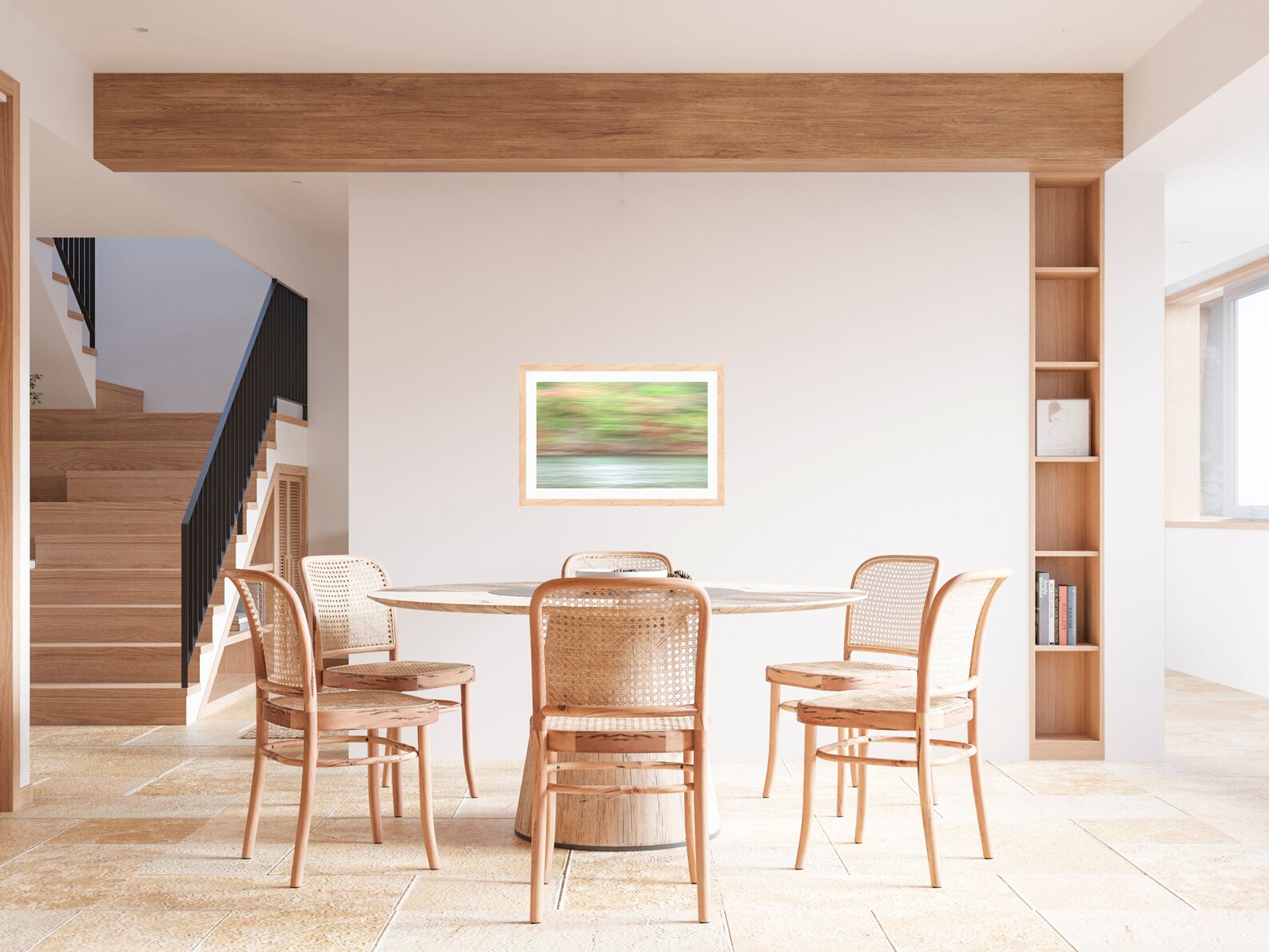 Pastel Color Wall Art Abstract Water Prints, Abstract Lake Art Gradient ...