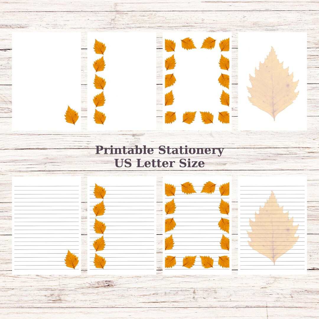 Poplar Leaf Printable Autumn Letter Paper, Writing Paper Digital Junk ...