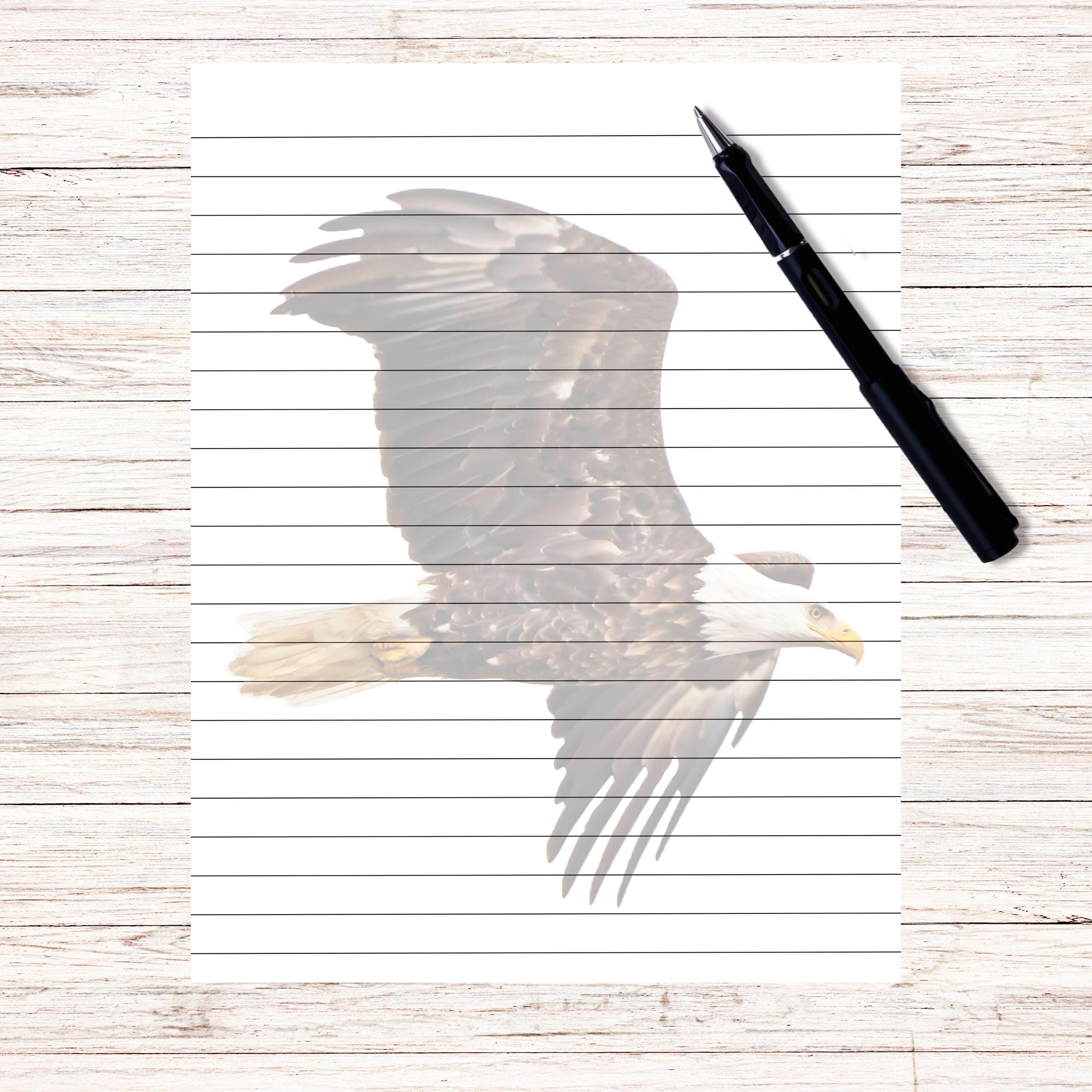 Eagle Stationery Digital Journal Pages for Men, Wildlife Digital Paper ...