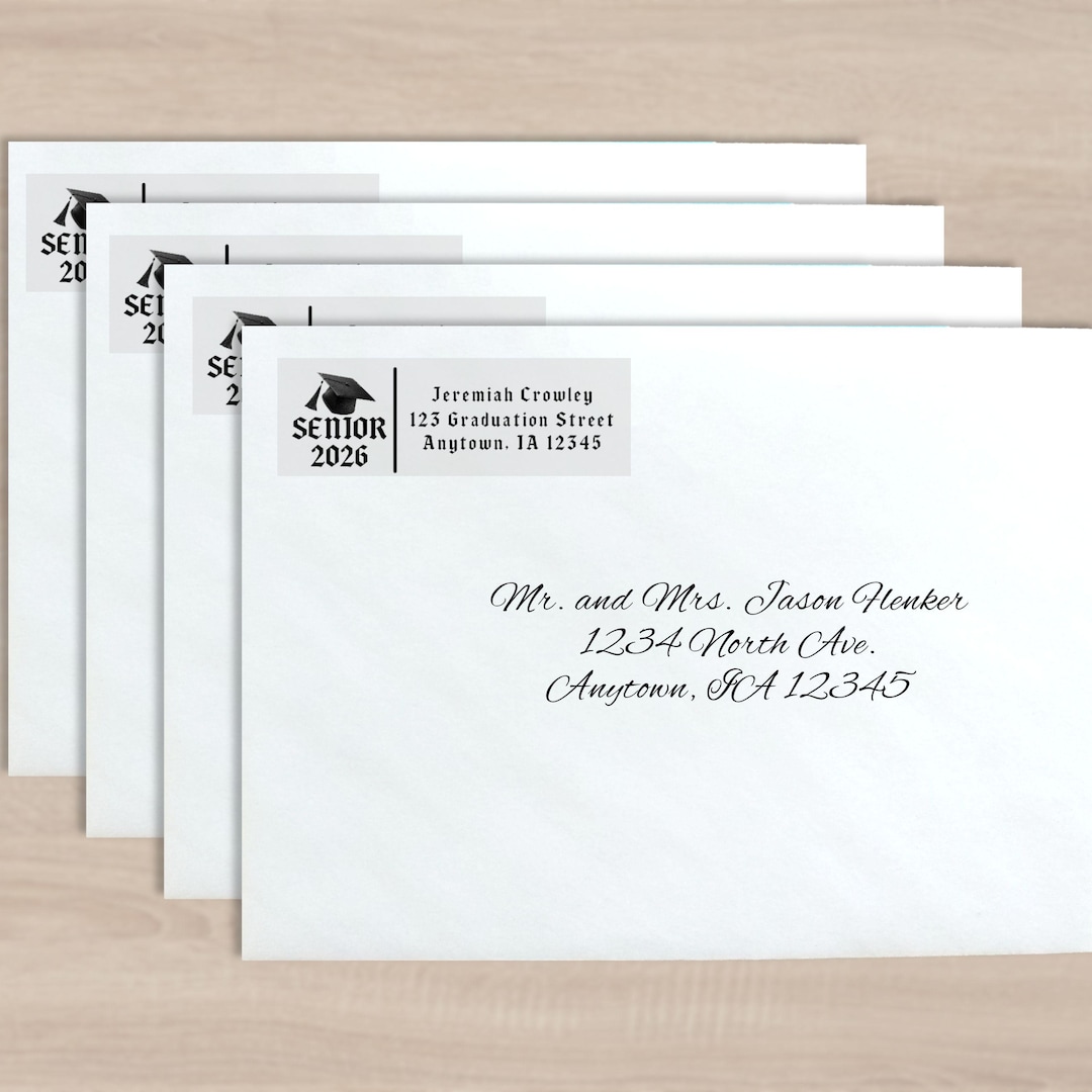 Clear Graduation Return Address Labels, Custom Graduation Stickers for ...