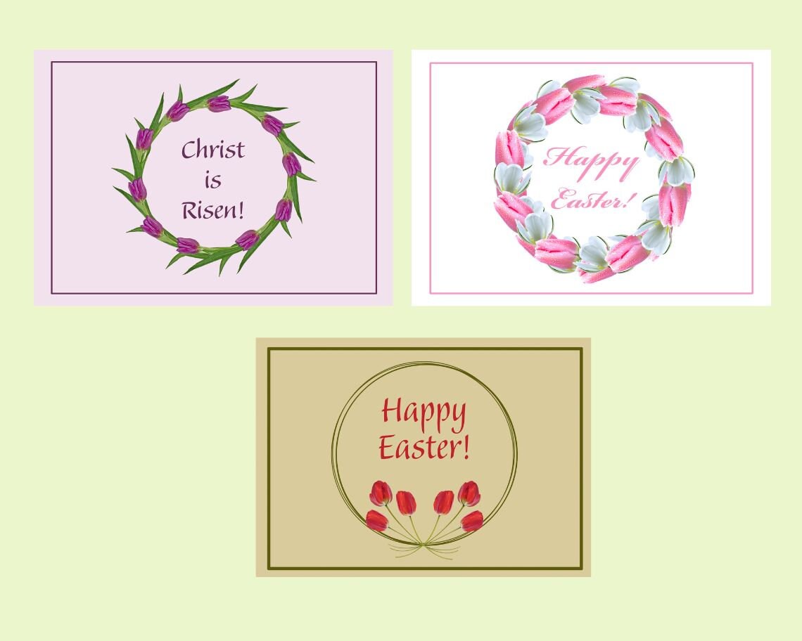 Printable Easter Cards Greeting Card Bundle Digital, Blank Greeting ...