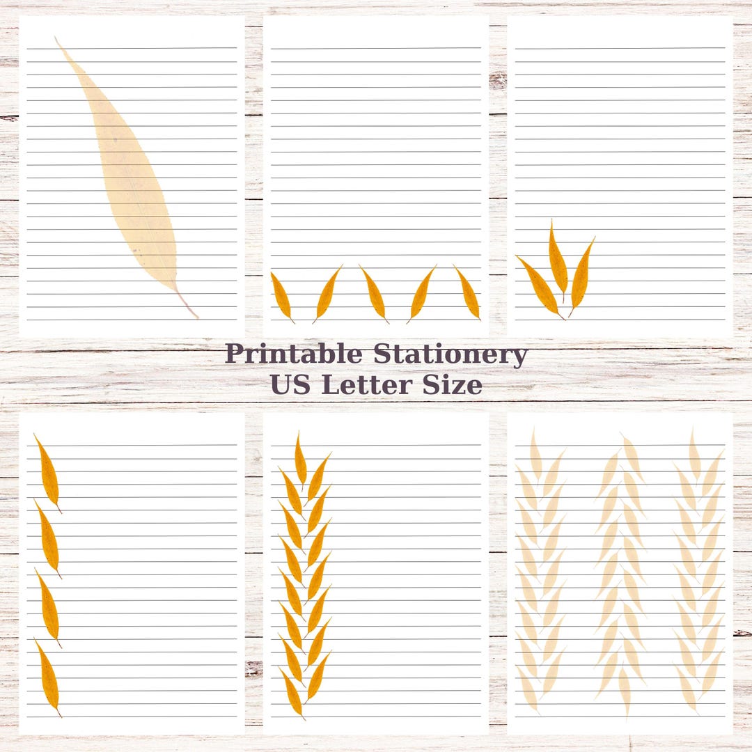 Willow Leaf Printable Autumn Letter Paper, Writing Paper Set Download ...