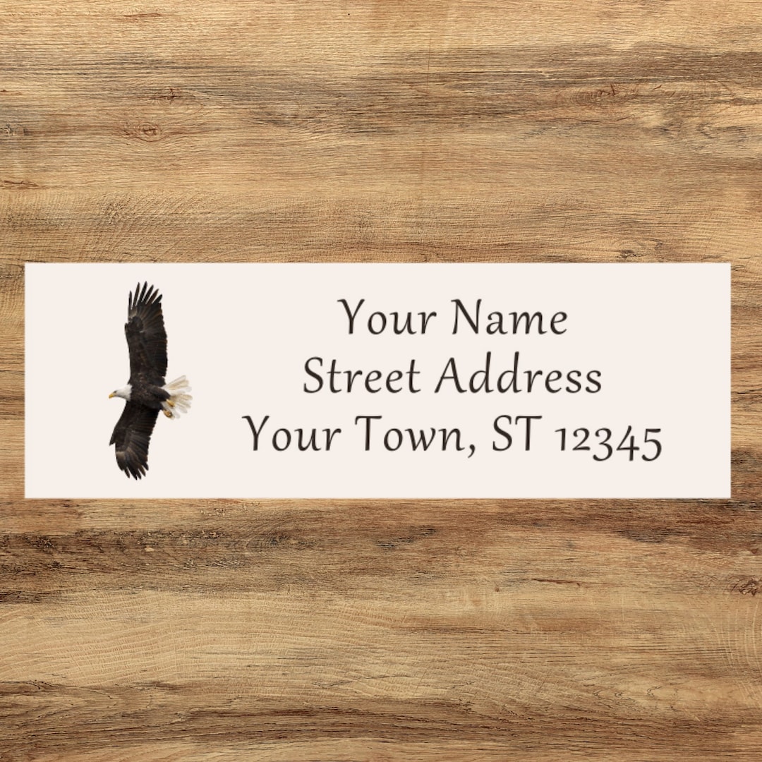 Soaring Eagle Return Labels 30 Pack, Flying Bird Custom Address Labels ...