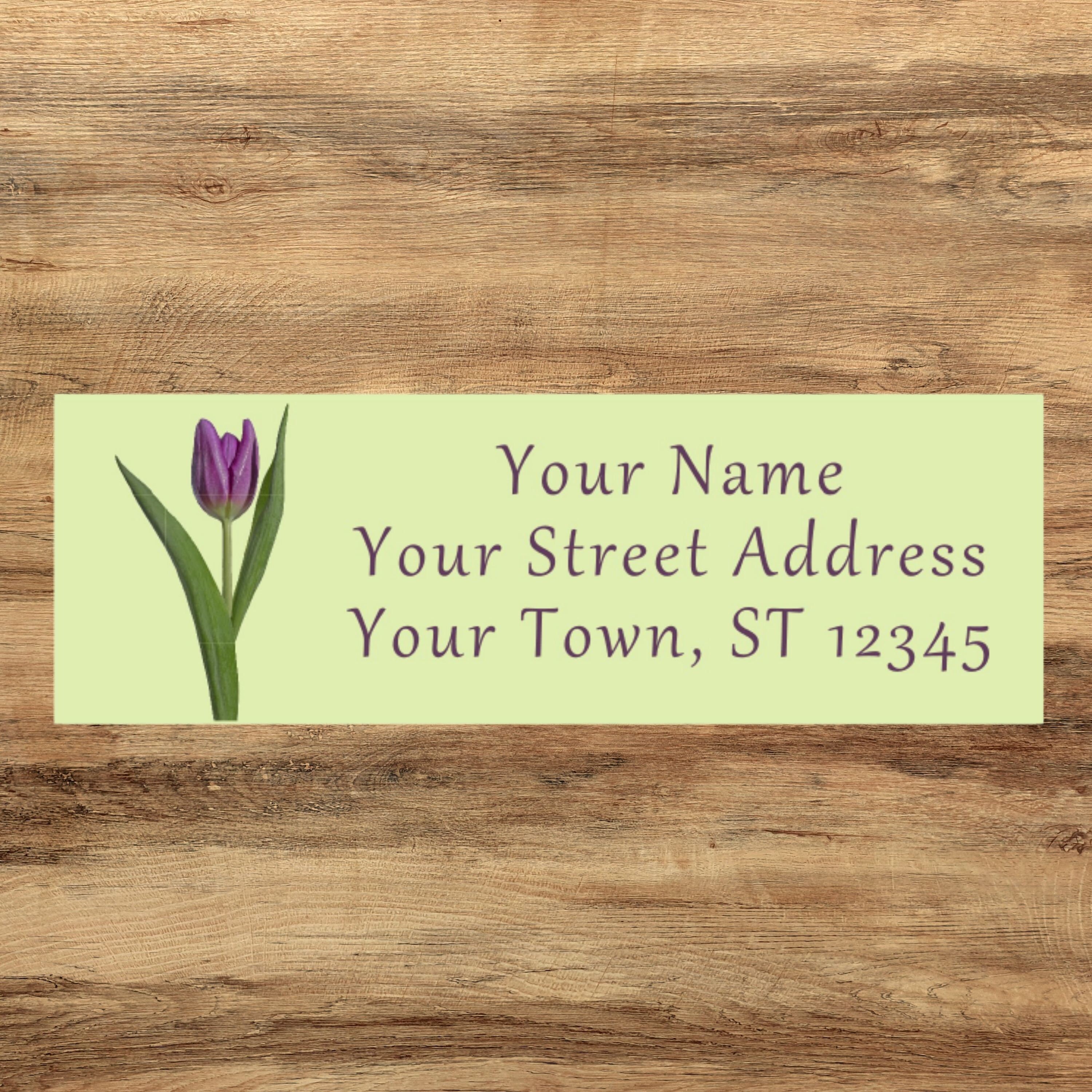 Custom Purple Tulip Correspondence Accessories, Set of 30 Vinyl Return ...