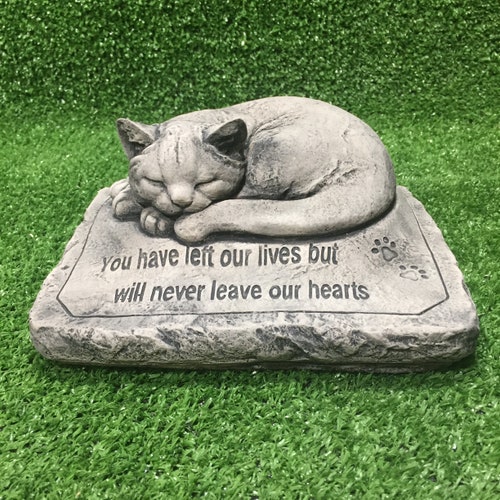 Stone Garden Memorial Cat Verse Statue Ornament - Etsy