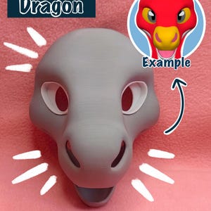 Dragon Fursuit Head Base / 3D Printed in PLA / Customizable Options ...