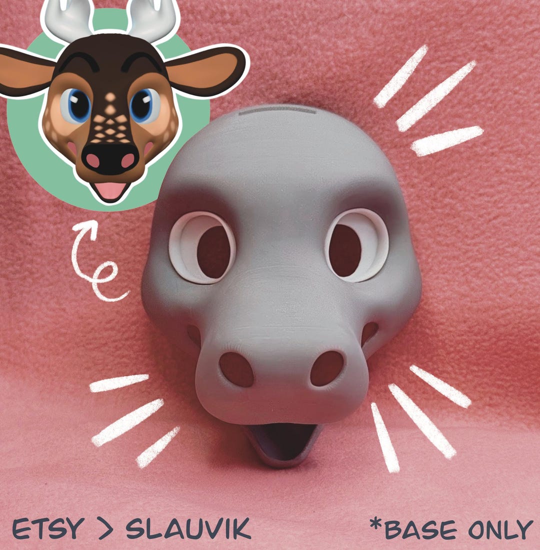 Deer Fursuit Head Base / 3D Printed in PLA / Customizable Options / HQ ...
