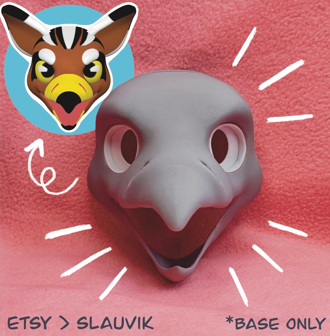 Gryphon Griffin Fursuit Head Base / 3D Printed in PLA / Customizable ...