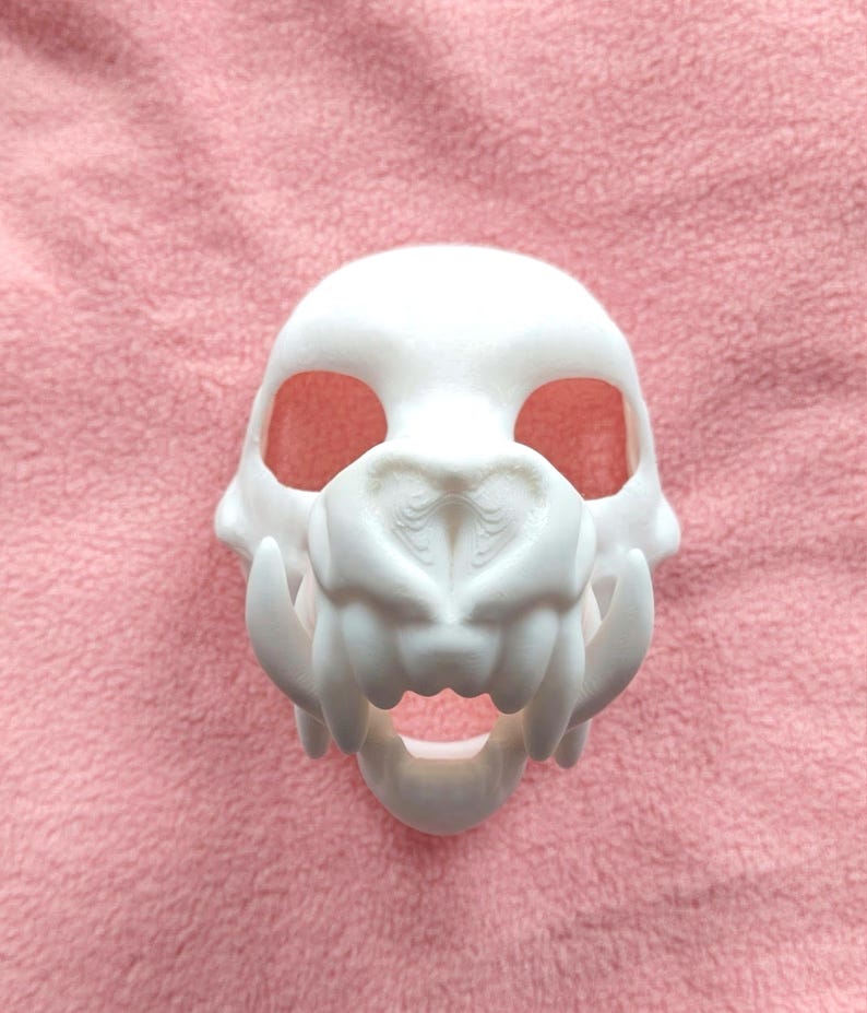 Skull Dog Fursuit Head Base, 3D Printed PLA, Customizable HQ Base for ...