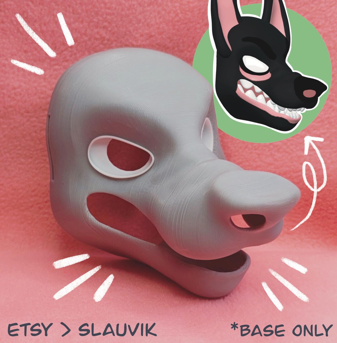 Grumpy Fursuit Head Base / 3D Printed in PLA / Customizable Options ...