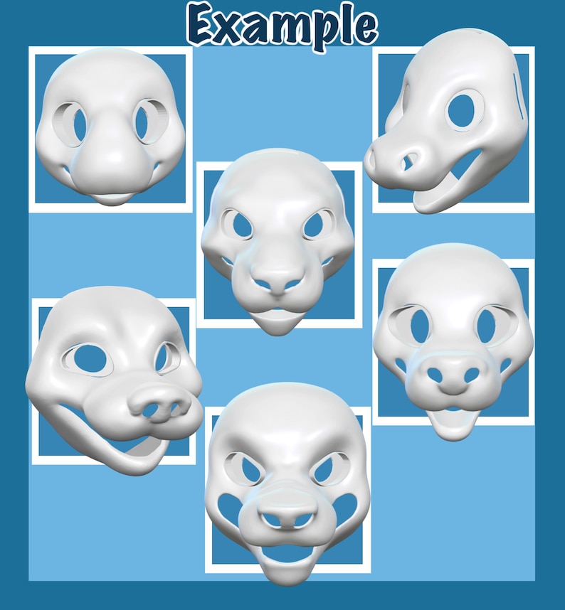 Custom Fursuit Head Base, 3D Printed PLA, Customizable High Quality ...