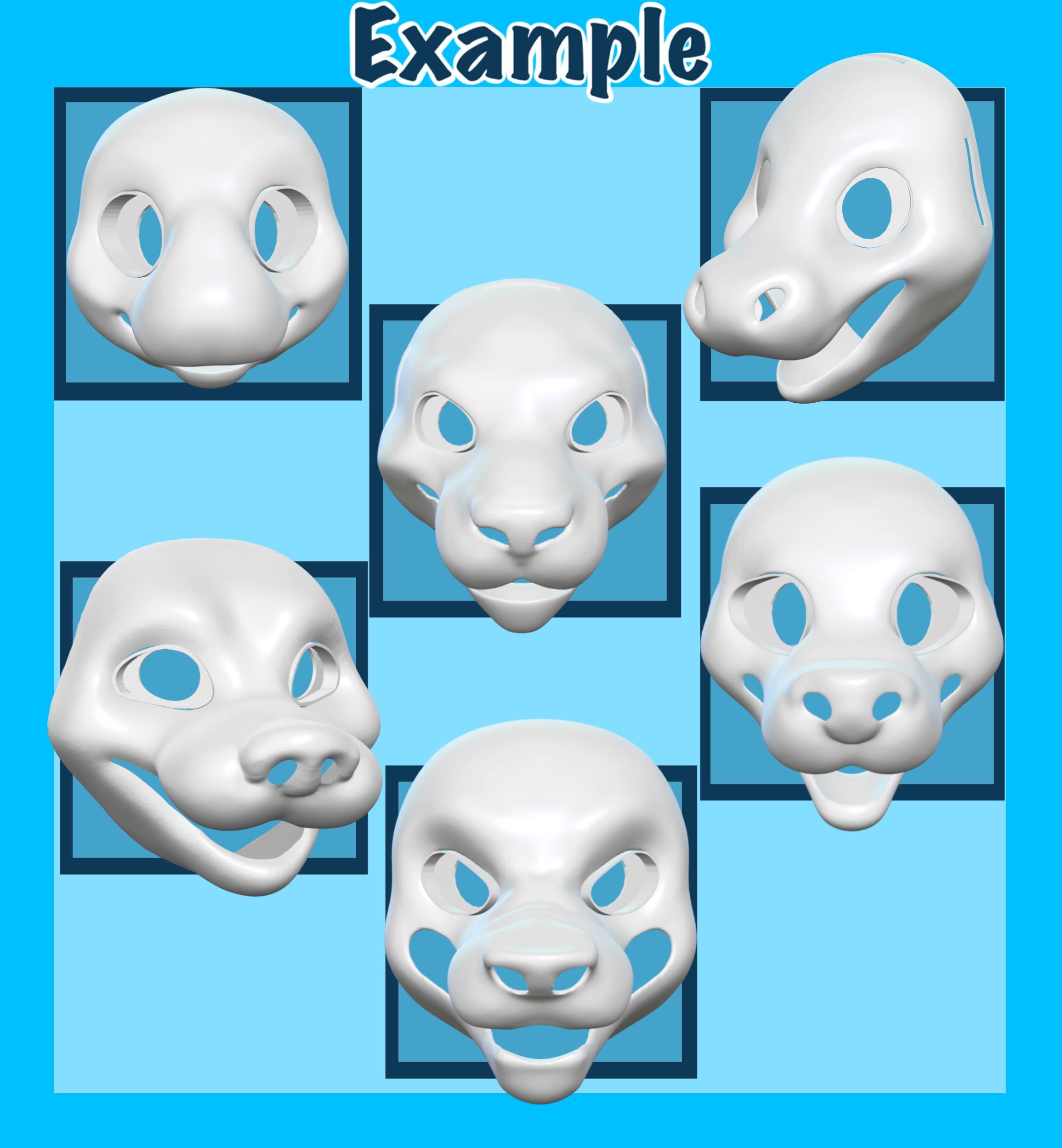 Custom Fursuit Head Base 3D Model, Digital File for 3D Printing, HQ ...