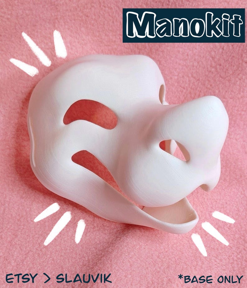 Manokit Fursuit Head Base, 3D Printed PLA, Customizable HQ Base for ...