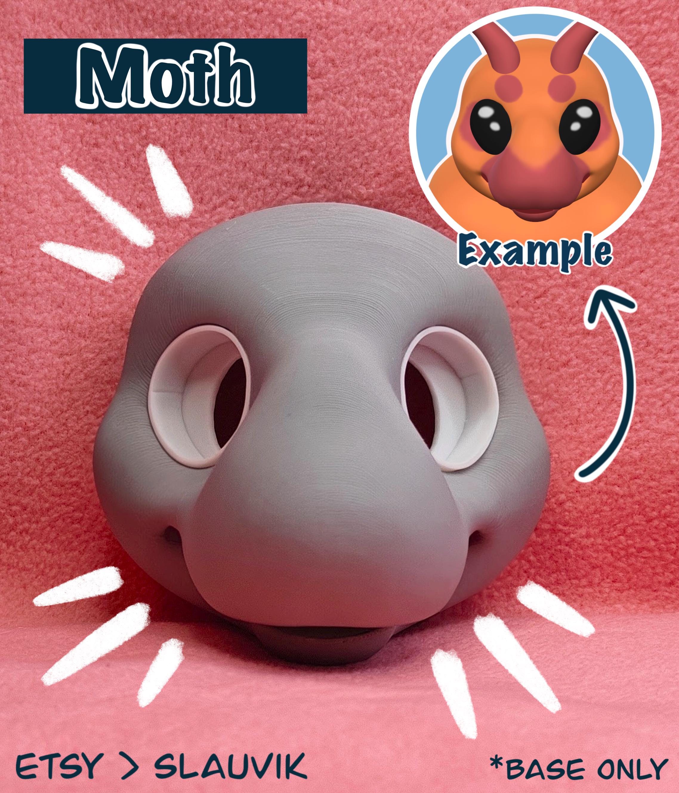 Moth Bug Dragon Fursuit Head Base / 3D Printed in PLA / Customizable ...
