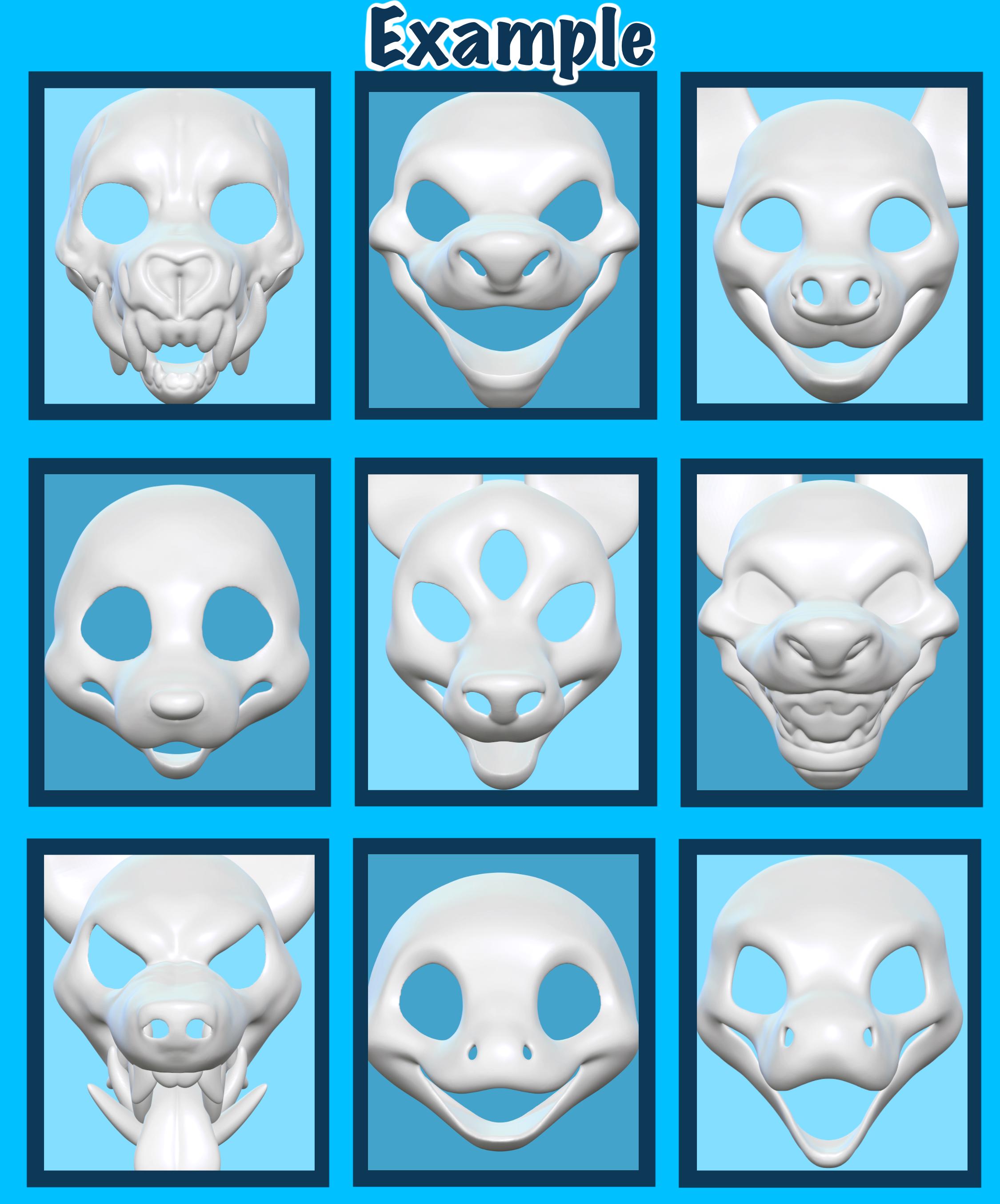 Custom Fursuit Head Base 3D Model, Digital File for 3D Printing, HQ ...