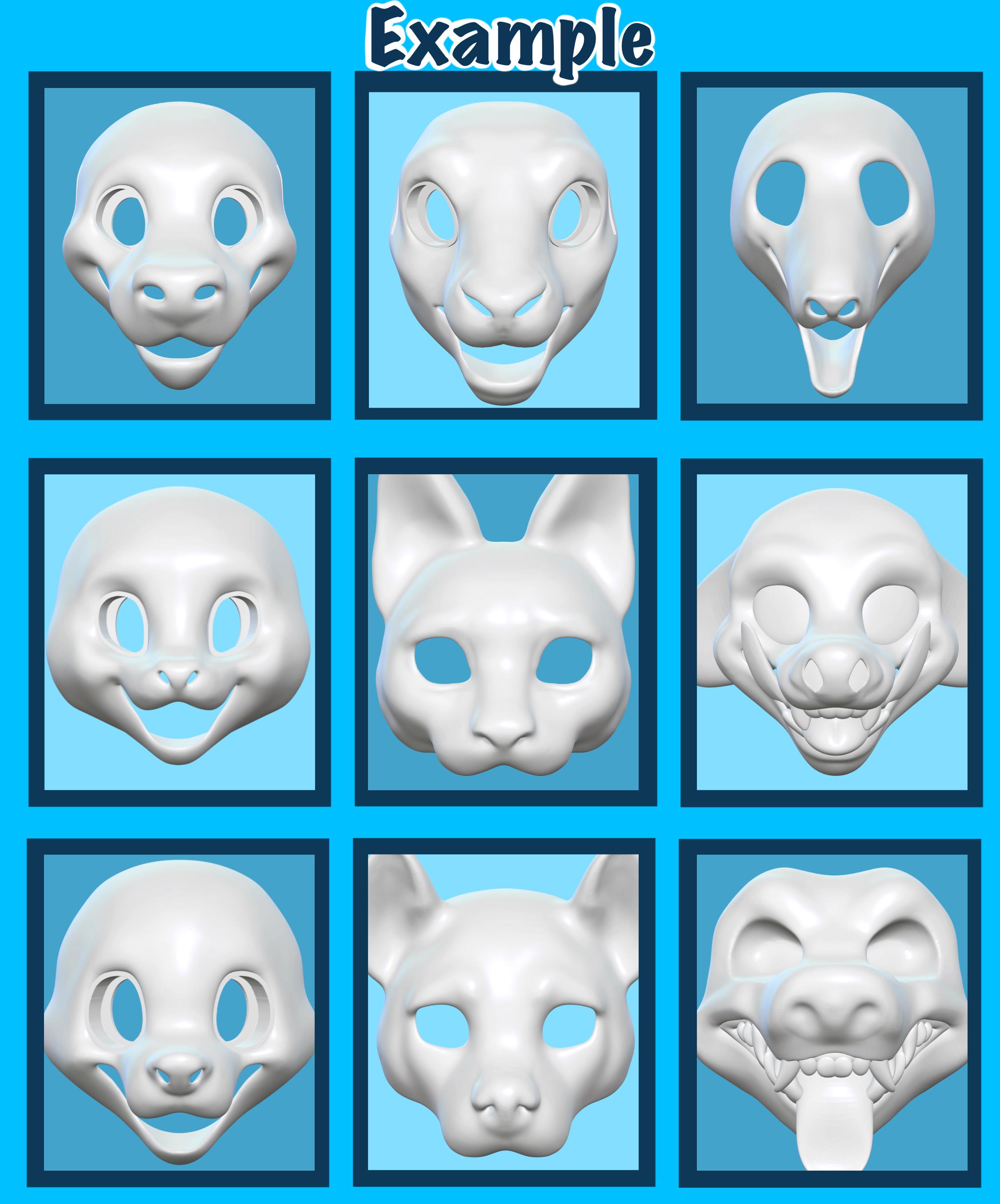 Custom Fursuit Head Base 3D Model, Digital File for 3D Printing, HQ ...