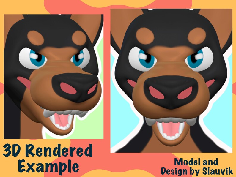 Grumpy Dog Canine Fursuit Head Base, 3D Printed PLA, Customizable HQ ...