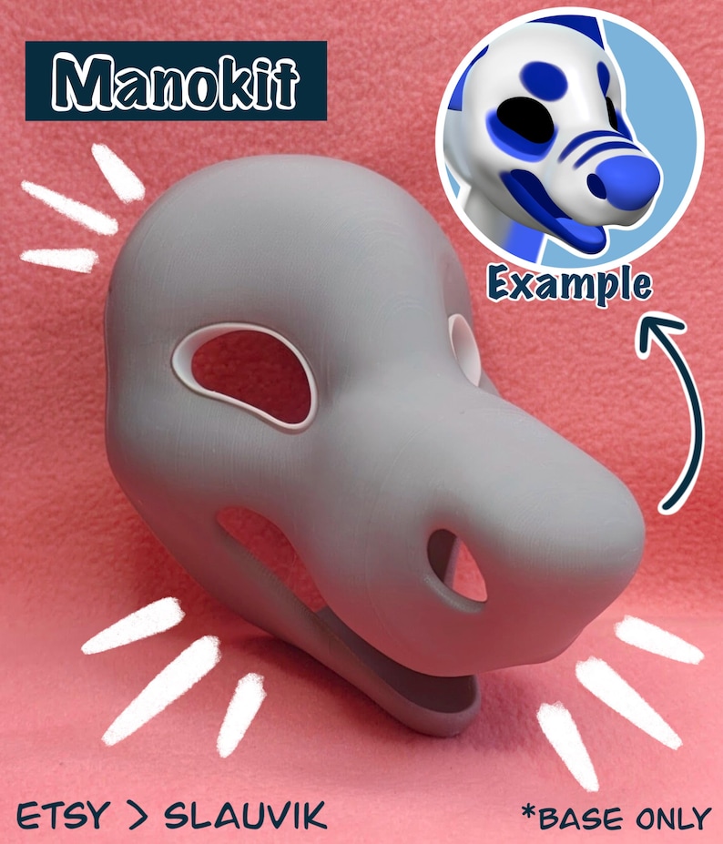 Manokit Fursuit Head Base, 3D Printed PLA, Customizable HQ Base for ...