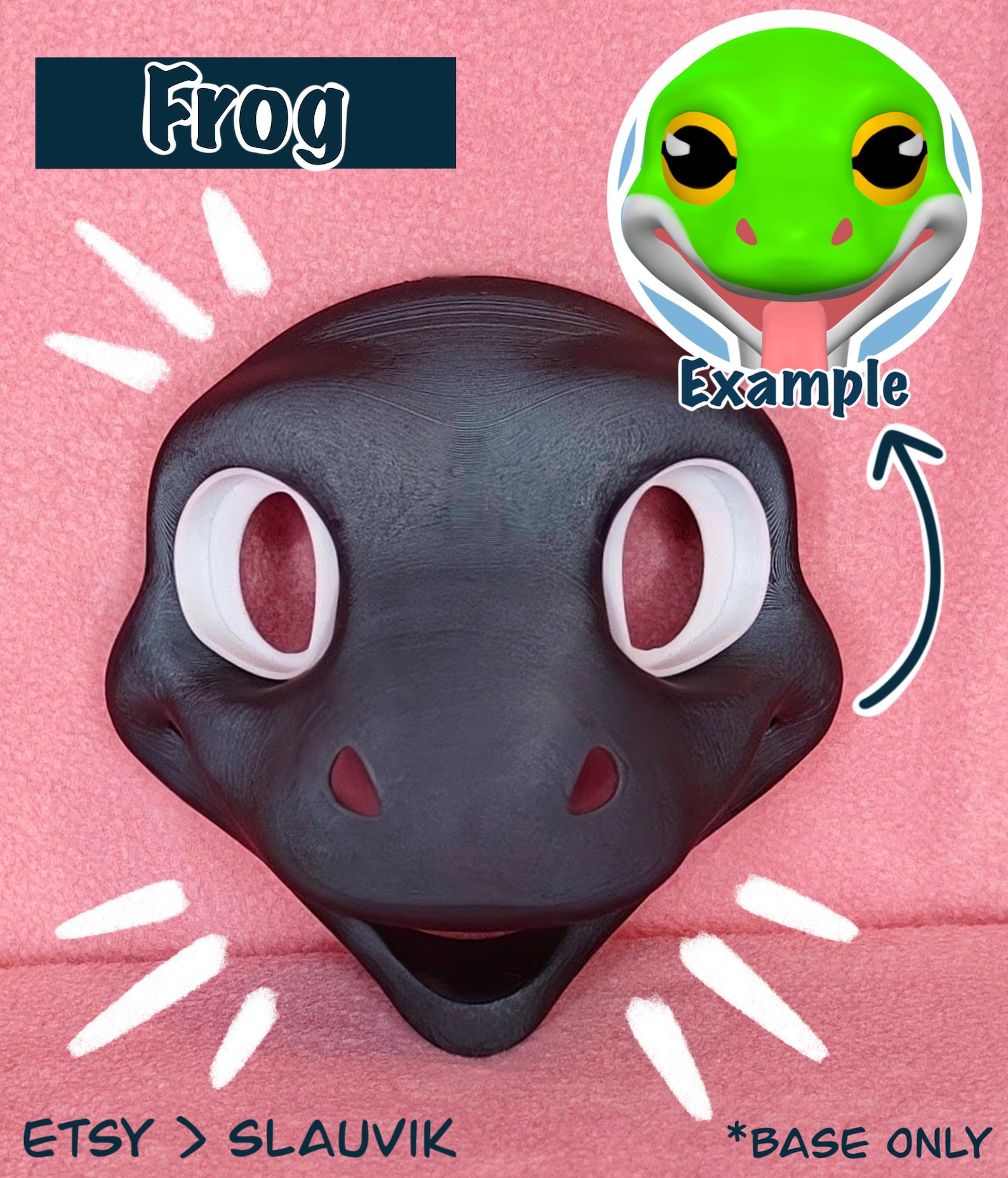 Frog Fursuit Head Base / 3D Printed in PLA / Customizable Options / HQ ...