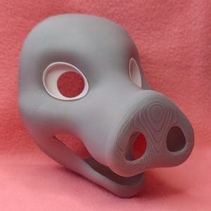 Boar Pig Fursuit Head Base / 3D Printed in PLA / Customizable Options ...