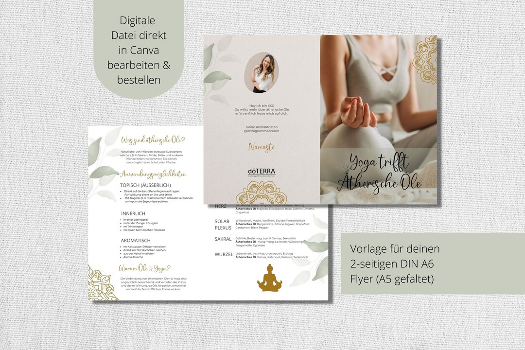 Canva Flyer Design Yoga & Oils Doterra Flyer Template for New Customers ...