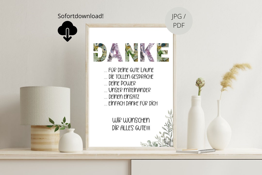 Money Gift Job Change | Personal Gift for Work Colleague | PDF File ...
