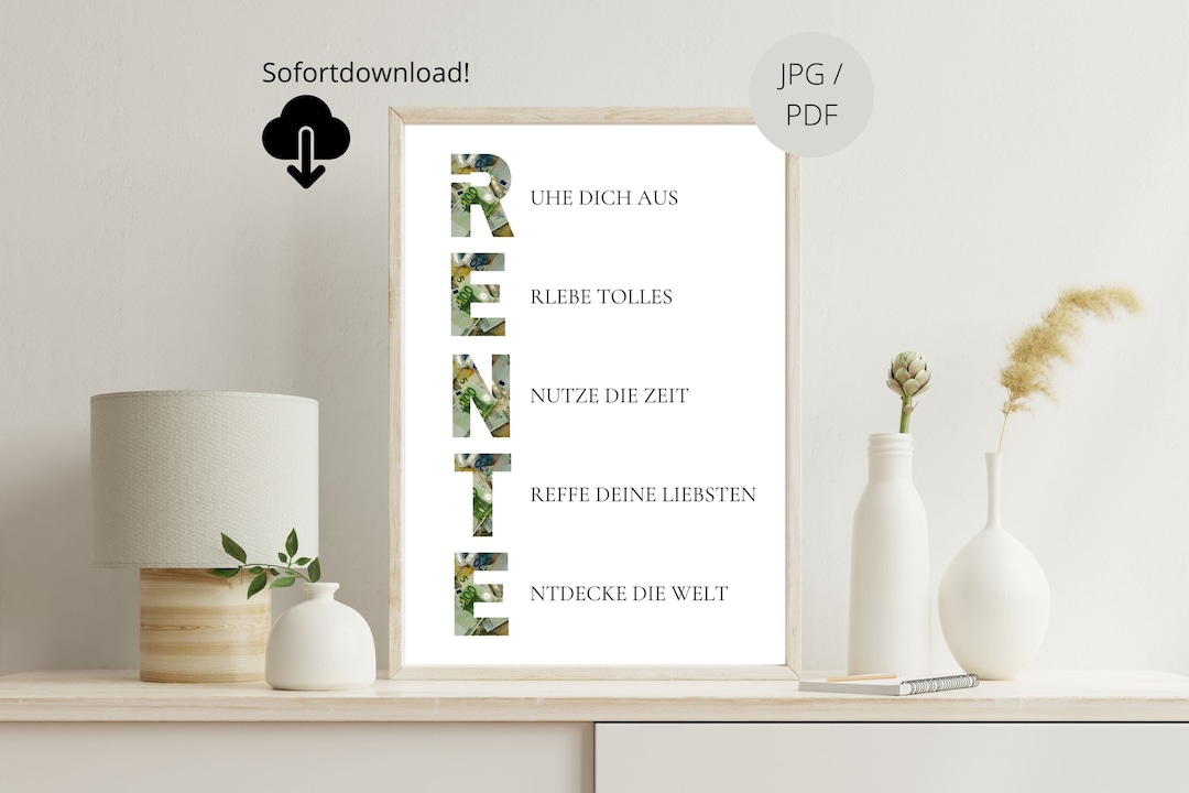 Geldgeschenk Ruhestand | persönliches Geschenk Rente | PDF Datei ...