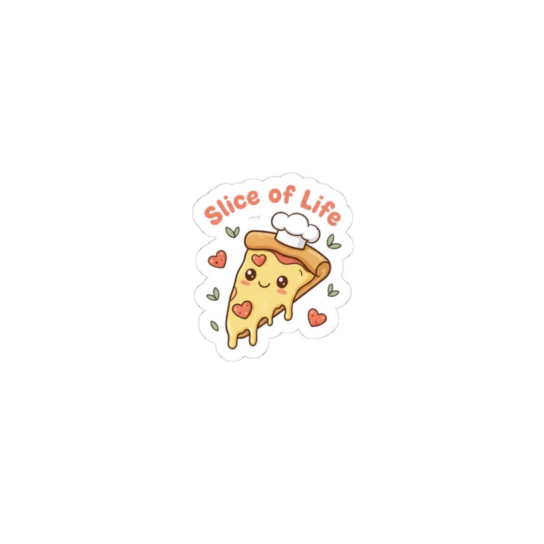 Slice of Life Pizza Sticker | Food Pun, Cute Snack Cartoon - Etsy