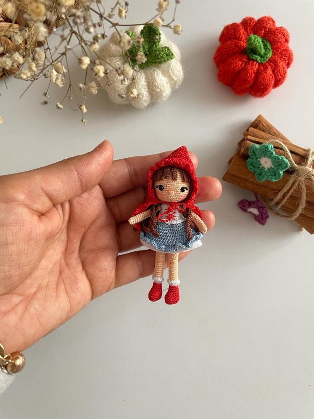 Little Red Riding Hood Miniature Amigurumi - Etsy