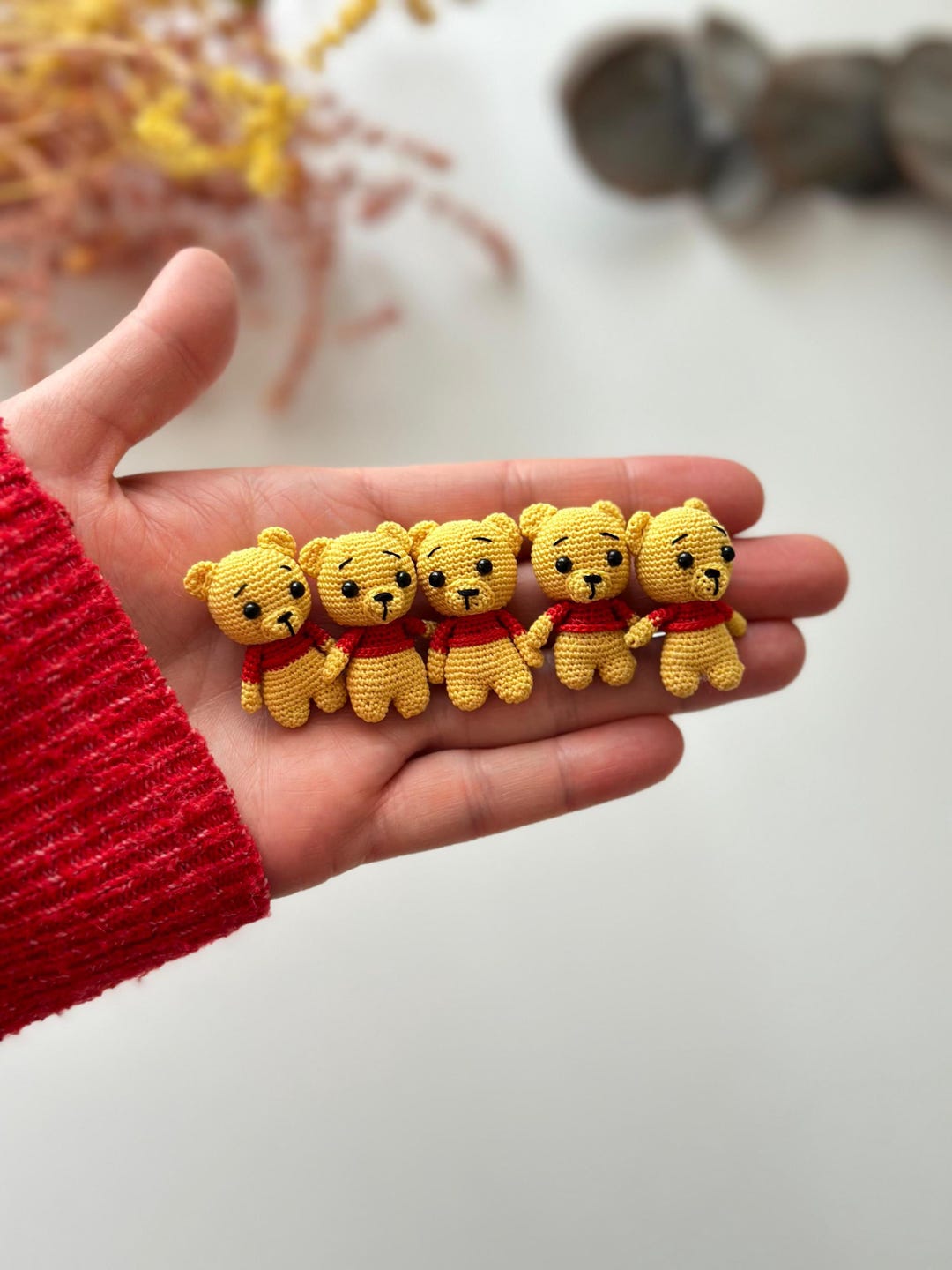 Miniature Winnie the Pooh Amigurumi Micro Winnie the Pooh - Etsy