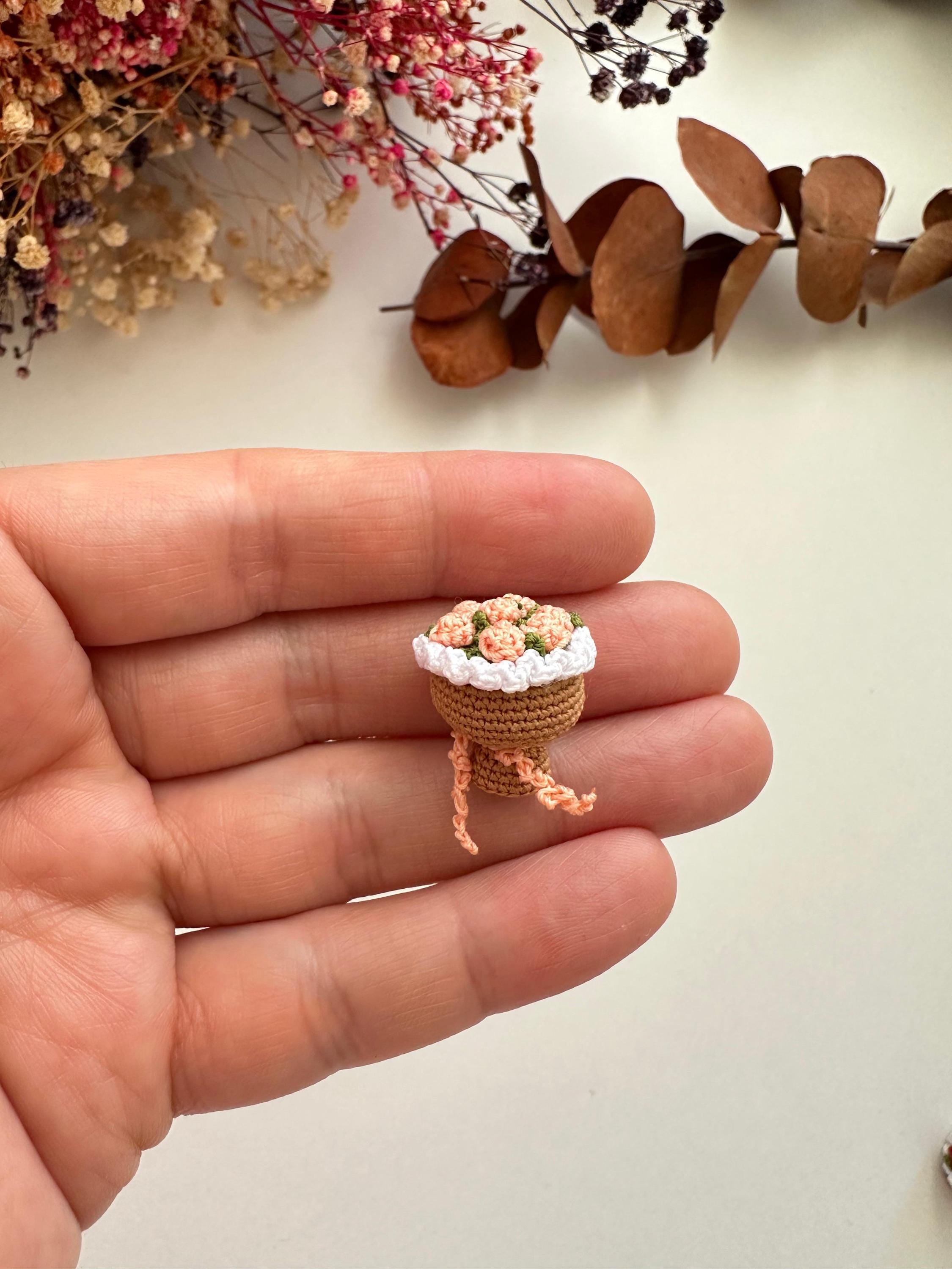 Miniature Handmade Crochet Flower Bouquet - Etsy