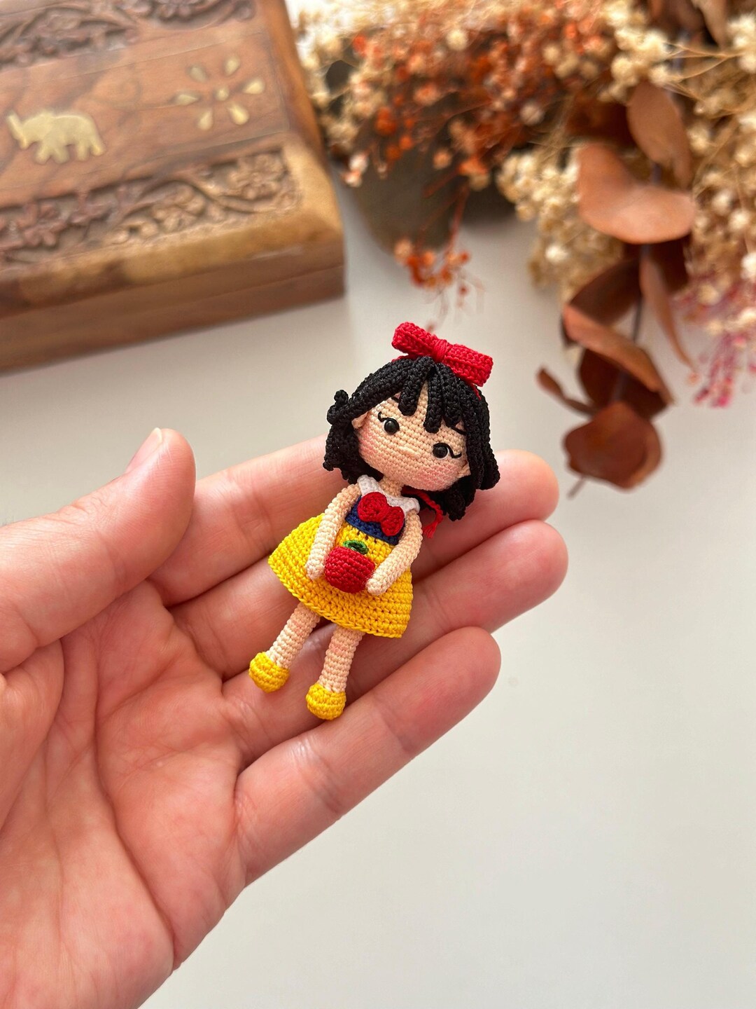 Snow White Miniature Amigurumi Snow White Crochet Handmade - Etsy