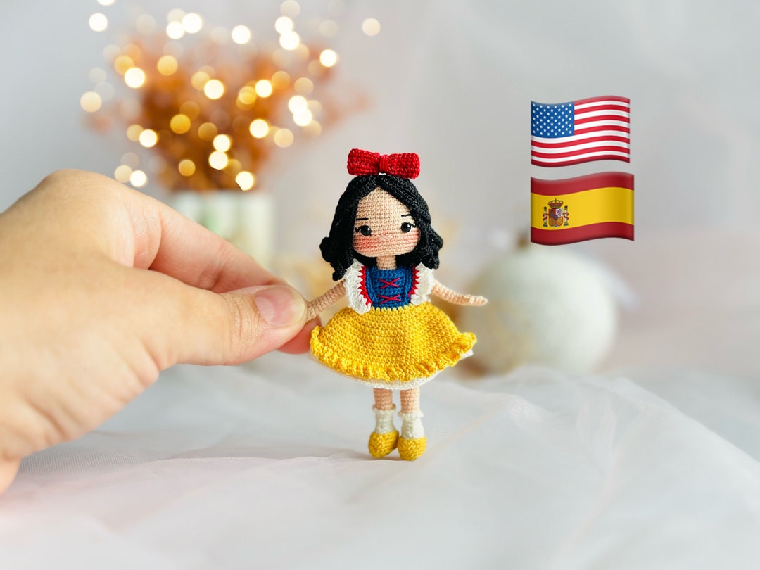 Miniature Amigurumi Pattern Princess Snow Amigurumi Micro Doll Pattern ...