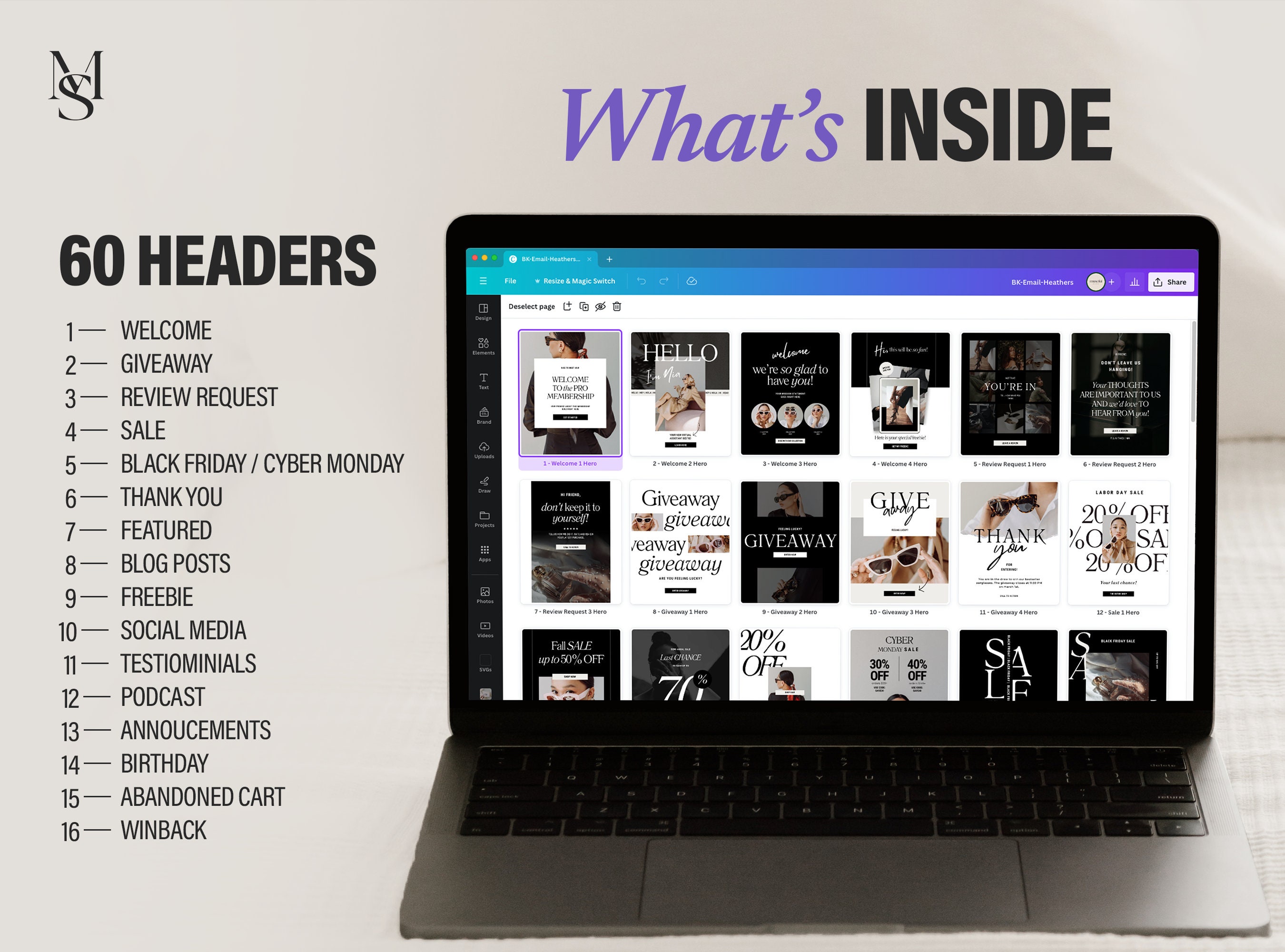 Dark Aesthetic Email Marketing Template Canva, Luxury Email Template ...