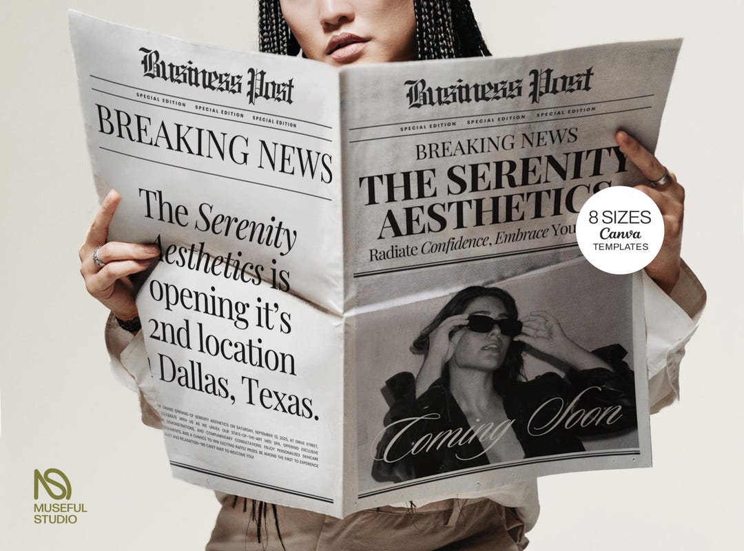 New Business Newspaper Template, Custom Branded Newspaper for ...