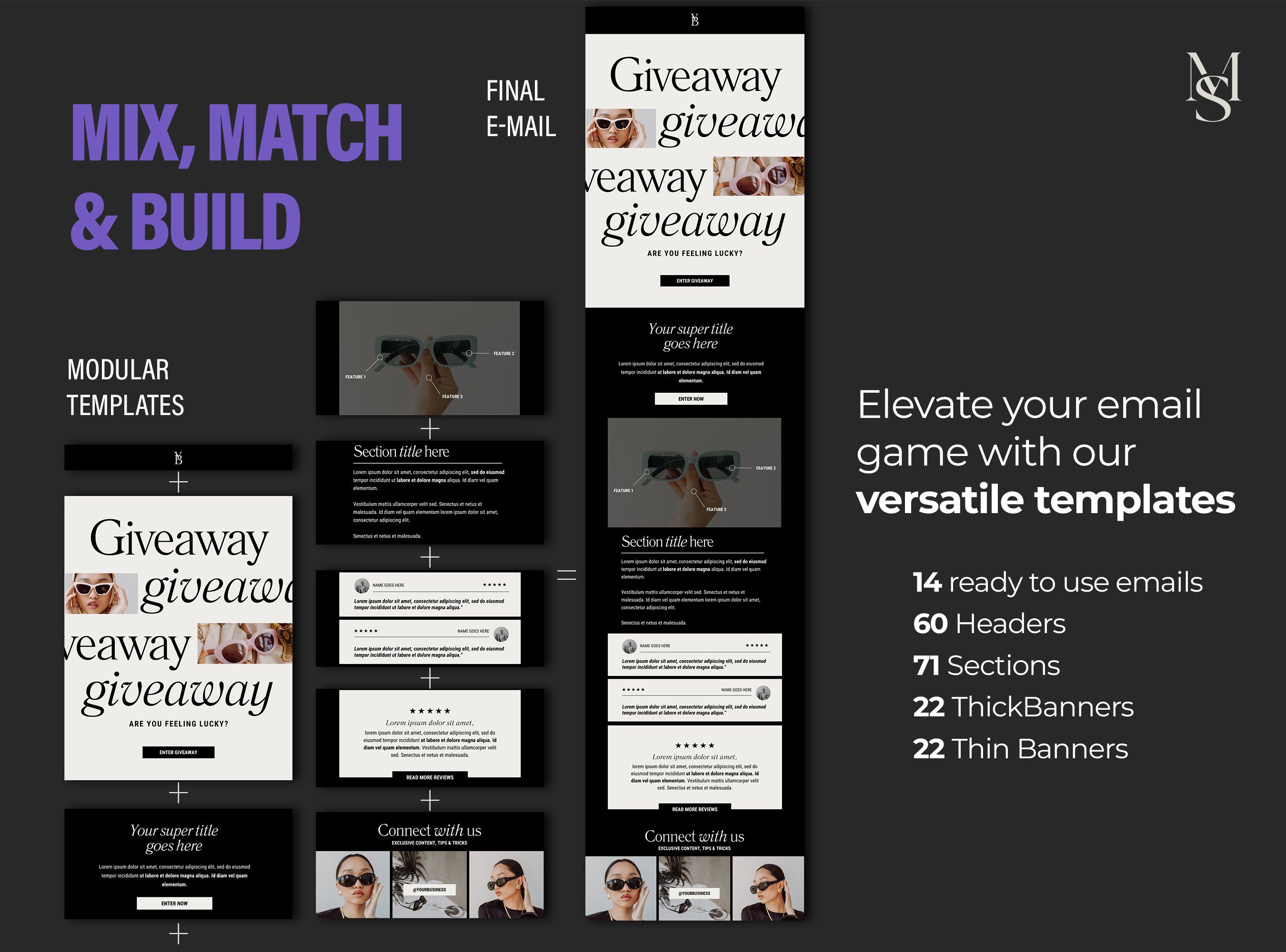 Dark Aesthetic Email Marketing Template Canva, Luxury Email Template ...