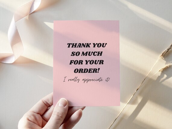 Modern Thank You Package Insert Canva Small Business Thank - Etsy
