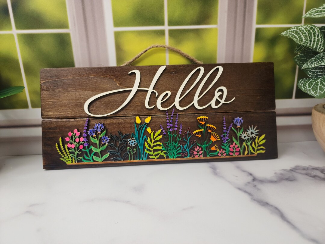 Garden Hello Welcome Sign - Etsy