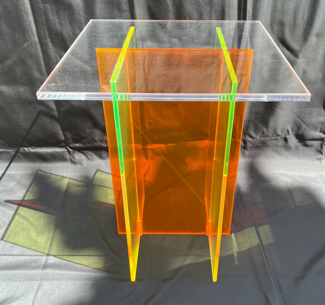 1980s Tricolor Lucite Table - Etsy