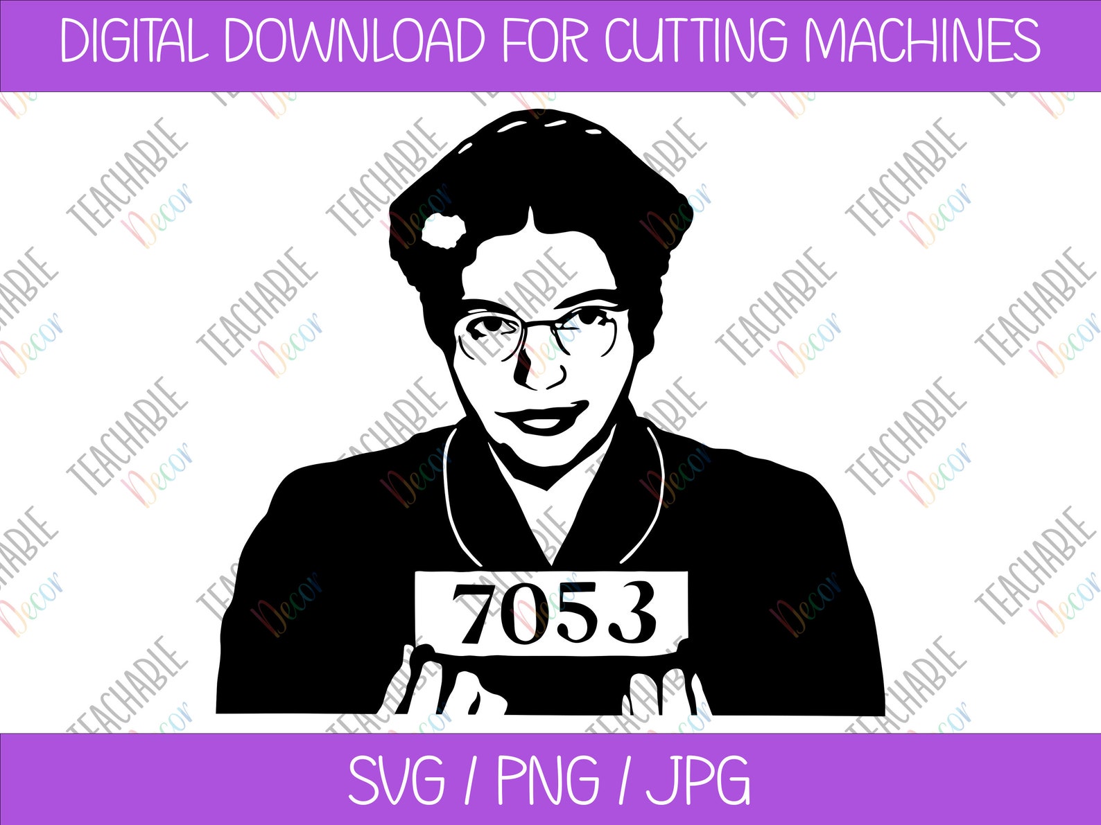 Rosa Parks SVG / Digital Download / Vector Art / Black History / SVG ...