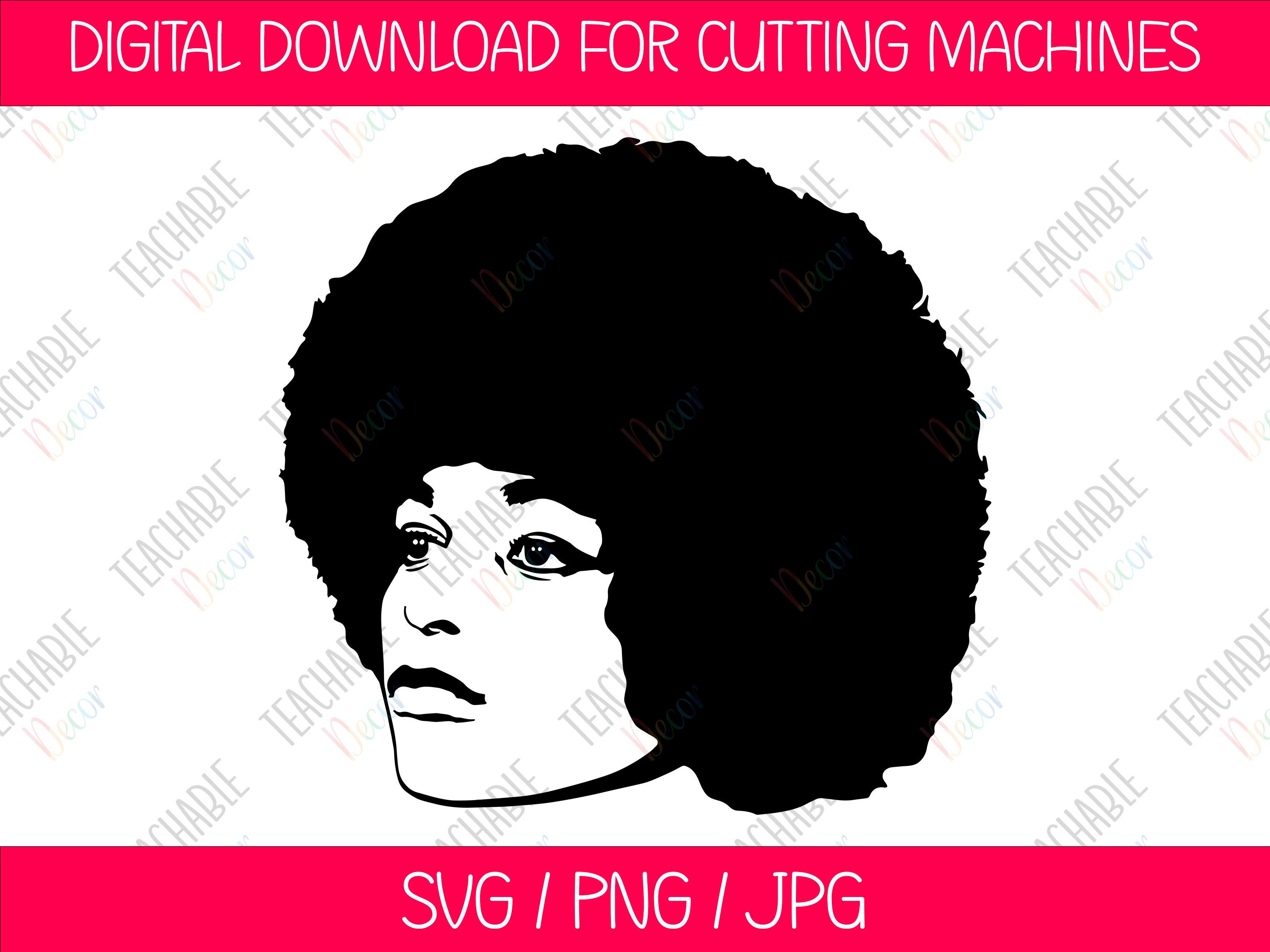 Angela Davis SVG / Feminist / African American SVG / Black History ...